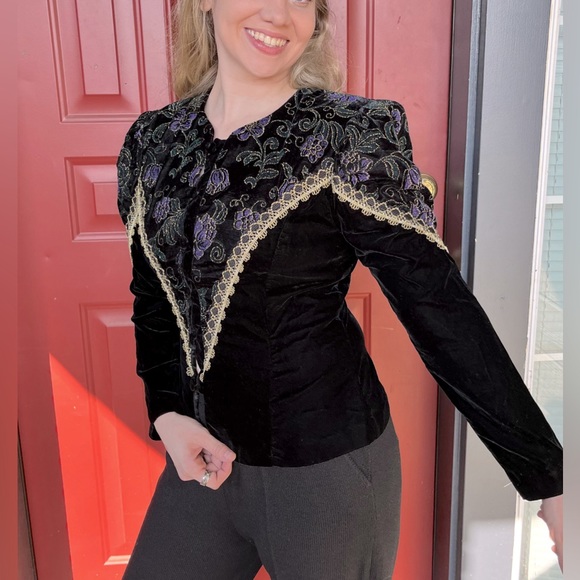 Pappagallo | Jackets & Coats | 8s Pappagallo By Scott Mcclintock Velvet ...